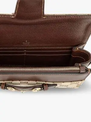 Gucci Wallet With Chain And Horse Clip - Brown