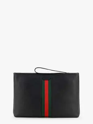 Gucci Portfolio Grained Leather Clutch