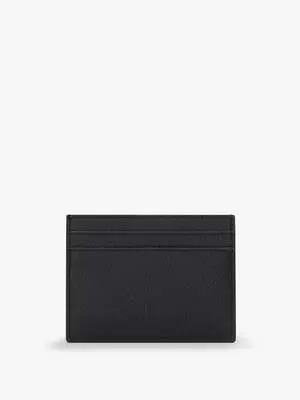 Saint Laurent Tiny Cassandre Textured Leather Card Holder - Black