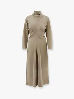 TOTEME Viscose Dress With Scarf - Beige