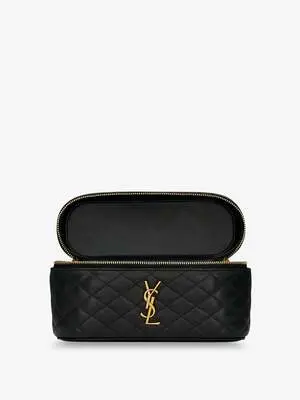 Saint Laurent Gaby Vanity Bag In Leather - Black