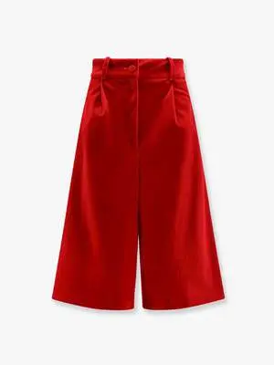 ACTUALEE Velvet Bermuda Shorts - Red