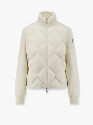 Moncler Wool And Cashmere Blend Padded Jacket - Beige