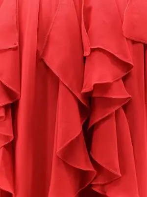ACTUALEE Satin Ruffled Skirt