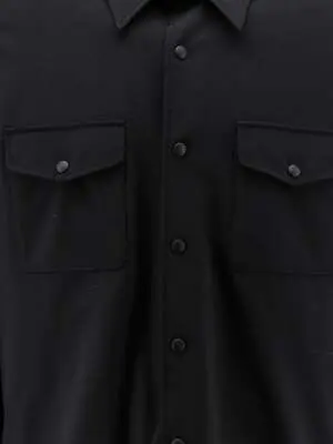 Aspesi Virgin Wool Blend Shirt/jacket With Thermal Insulation