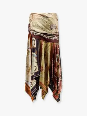 Zimmermann Valiant Draped Scarf Silk Long Skirt