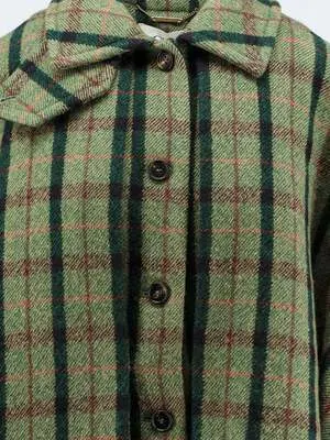 Chloé Madras Wool Cape Coat