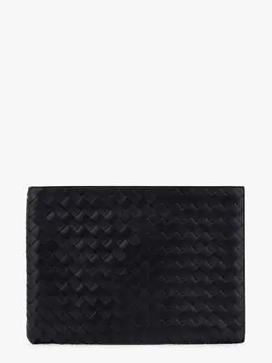 Bottega Veneta Woven Leather Pochette - Black