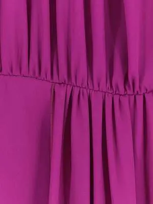 ACTUALEE Satin Dress With Padded Shoulders