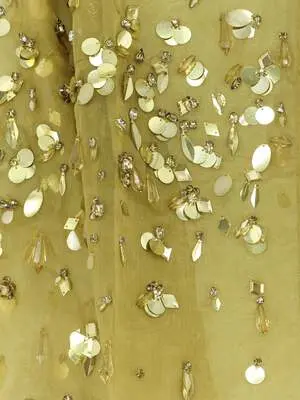 Retrofete Voile Shirt With Sequins And Rhinestones - Green