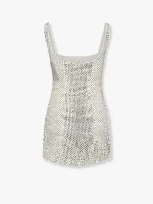 Retrofete Mini Dress With Seqiuins And Rhinestones