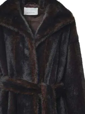 THE FRANKIE SHOP Ravello Faux Fur Coat - Brown