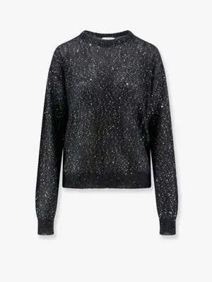NUDE Mohair Blend Sweater With Sequins - Black