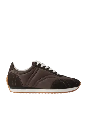 TOTEME Leather-trimmed Shell Sneakers - Brown