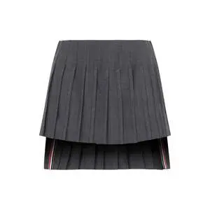 Thom Browne Low Rise Mini Narrow Pleated Skirt