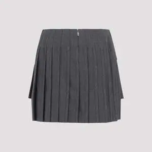 Thom Browne Low Rise Mini Narrow Pleated Skirt