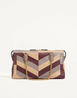 Valentino Garavani Panthea Medium Shoulder Bag In Nappa With A Chevron Pattern