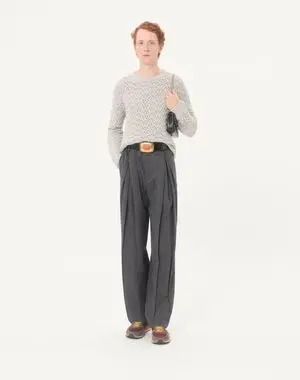 Valentino Garavani Pinstripe Wool Trousers With Pleats