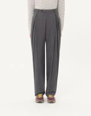 Valentino Garavani Pinstripe Wool Trousers With Pleats