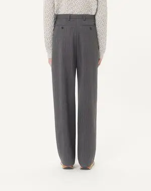 Valentino Garavani Pinstripe Wool Trousers With Pleats