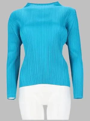 Issey Miyake Pleated T-shirt - Blue