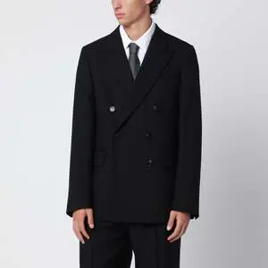 Dries Van Noten Double-breasted Jacket In Wool - Black