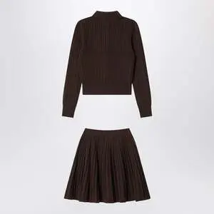 Polo Ralph Lauren Set With Polo Cardigan And Cotton Skirt - Brown