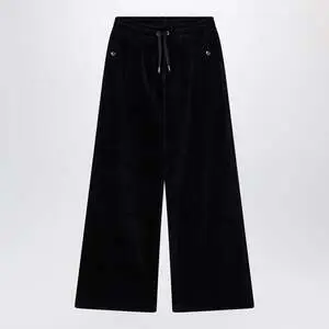 Chloé Navy Cotton Velvet Track Pants - Blue