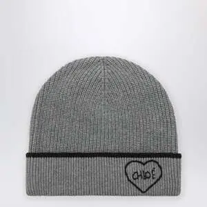 Chloé Melange Cotton And Wool Hat - Grey