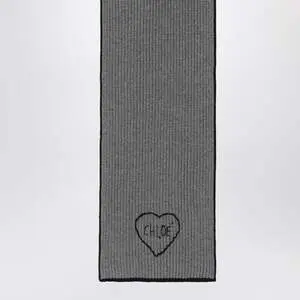 Chloé Gray Mélange Scarf In Wool And Cotton