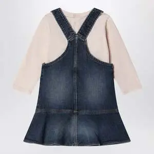 Chloé T-shirt And Denim Overalls Set With Embroidery