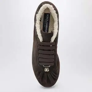 Dolce & Gabbana Ebony Ballet Sneaker In Suede