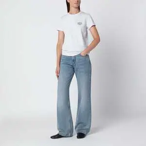 A.p.c. Gray Cotton T-shirt With Embroidery