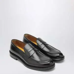 DOUCAL'S Ebony Leather Penny Moccasin