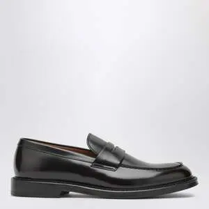 DOUCAL'S Ebony Leather Penny Moccasin