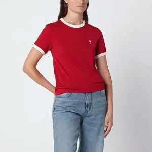 AMI Paris De Caur Ruby Cotton T-shirt - Red