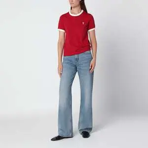 AMI Paris De Caur Ruby Cotton T-shirt - Red