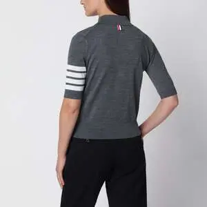 Thom Browne Medium 4-bar Polo Shirt In Virgin Wool