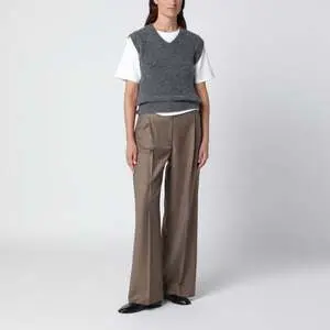 AMI Paris Vest Mélange In Alpaca And Wool Blend