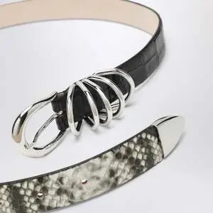 DEHANCHE Hollyhock Belt In Python And Crocodile-effect Leather