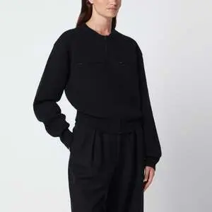 LEMAIRE Charcoal-colored Alpaca Blend Zip-up Sweater