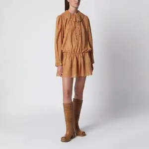 Isabel Marant Étoile Lenora Caramel-colored Cotton Dress - Orange