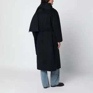 Max Mara Dark Wool And Cashmere Dressing Gown Coat