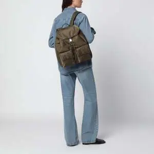 AMI Paris Marcel Truffle-colored Nylon Backpack