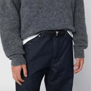 AMI Paris De Caur Belt In Calfskin - Black
