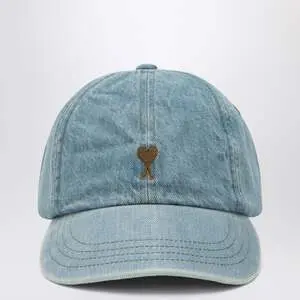 AMI Paris De Caur Cotton Denim Cap