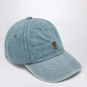 AMI Paris De Caur Cotton Denim Cap