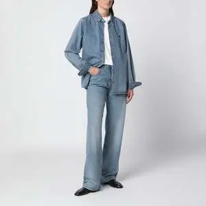 AMI Paris De Coeur Shirt In Used Denim