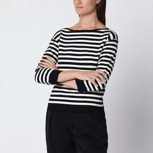 Max Mara Ecru And Viscose Sweater - Black