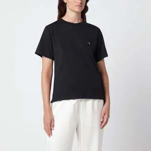 Max Mara T-shirt In Cotton With Logo Embroidery - Black